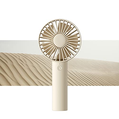 JISULIFE Handheld Portable Small Fan with 3 Speeds, USB Rechargeable Hand Fan, Personal Fan Battery Operate for Outdoor, Indoor, Commute, Office, Travel -Beige