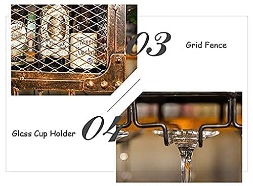 Wheel-hy Wine Rack Ceiling Wine Racks,Bar,Restaurant,Hanging,Wine Glass Rack,Ceiling Rack Storage s Hanging Wine Bottle and Glass Holder 2-Tier Wine Stemware Holder/Black/L80W30Cm