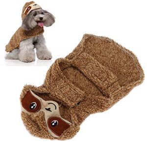 Halloween Pet Hoodie Costume, Pet Halloween Suit Sloth Style Dog Halloween Costume Cat Halloween Costume Fancy Dress for Dogs and Cats