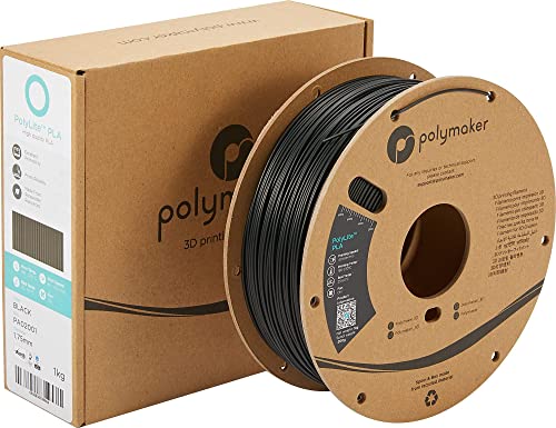 Polymaker PLA Filament Bundle, PLA 3D Printer Filament 1.75mm - PolyLite PLA Filament 1.75 PLA Bundle of 2, 2 Colors, Black/White