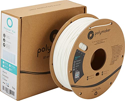 Polymaker PLA Filament Bundle, PLA 3D Printer Filament 1.75mm - PolyLite PLA Filament 1.75 PLA Bundle of 2, 2 Colors, Black/White