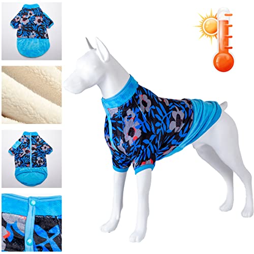 LovinPet X-Large Pets Coat, Dog Costume, Skin-Friendly Flannel Fabric Dogs Sweater, Nocturnal Multi Prints Dog Clothes, Warm Dog Clothes for Medium Large Breeds Dog Cold Weather Using XL