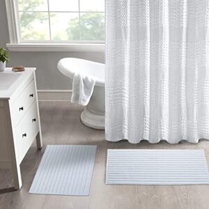 THE BEER VALLEY Cotton Towel Bath Mat Set of 2 21x34 Inches White - Highly Absorbent Anti Slip Floor Towel Mat - Machine Washable Hotel & Spa Quality Mats