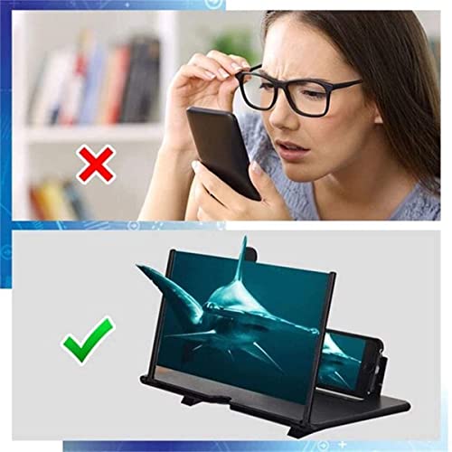 Screen Magnifier for Cell Phone 24 inch Smart Phones Stand Foldable Cell Games Enlarger Movie Video Portable Projector Amplifier,black-24 inch