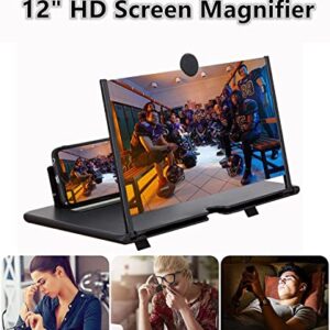 Screen Magnifier for Cell Phone 24 inch Smart Phones Stand Foldable Cell Games Enlarger Movie Video Portable Projector Amplifier,black-24 inch