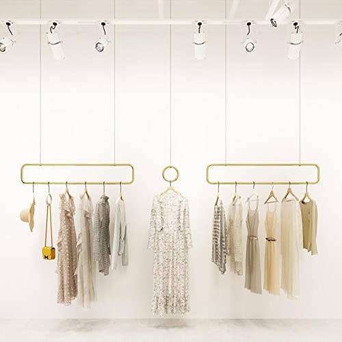 Household Products Creative Adjustable Height Clothing Storage Chain Garment Rack,Boutique Clothes Store Display Shelf,Wedding Dress Hanging Rack,Multi-Purpose Ceiling Hanger