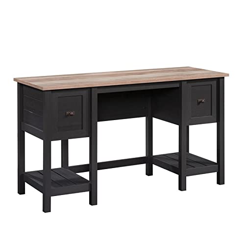 Sauder Cottage Road Desk, L: 53.94" x W: 19.45" x H: 29.76", Raven Oak Finish