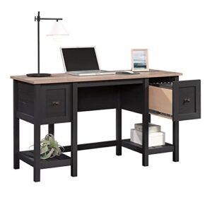 Sauder Cottage Road Desk, L: 53.94" x W: 19.45" x H: 29.76", Raven Oak Finish