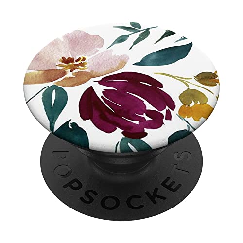 Purple Floral Watercolor Pattern Phone Popper PopSockets Swappable PopGrip