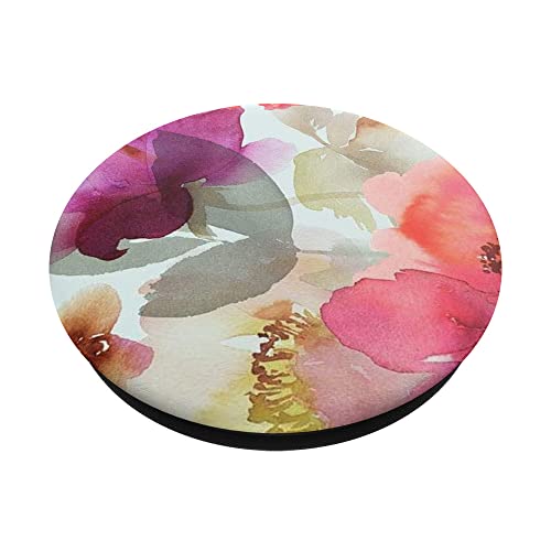 Floral Purple Pink Watercolor Pattern Phone Popper PopSockets Swappable PopGrip