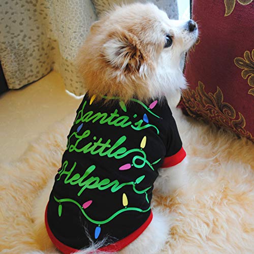 Christmas Pet Dog Sweater Holiday Classic Apparel Jumper for Small Medium Dogs, Winter Warm Puppy Cat Dog Clothes Jumpsuits Black XS