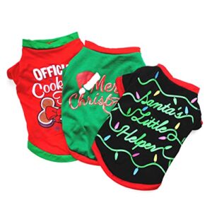 Christmas Pet Dog Sweater Holiday Classic Apparel Jumper for Small Medium Dogs, Winter Warm Puppy Cat Dog Clothes Jumpsuits Black XS