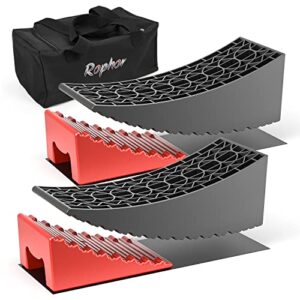 rophor camper leveler 2 packs, new version ramps kit for travel trailer, up to 35,000 lbs, non-slip design, faster and easier than rv leveling blocks