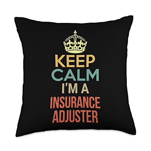 Insurance Adjuster Gifts Keep Calm I'm A Insurance Adjuster Throw Pillow, 18x18, Multicolor