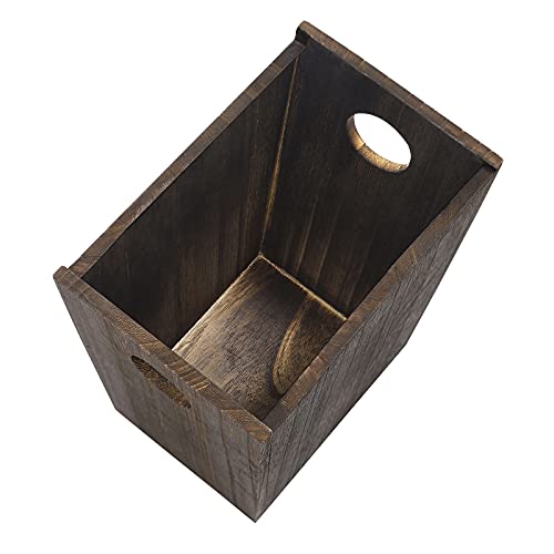 MOOACE Small Trash Can, Wood Waste Basket Garbage Can with Handle, Rustic Recycling Bin for Bedroom, Living Room, Office, Kitchen, Bathroom