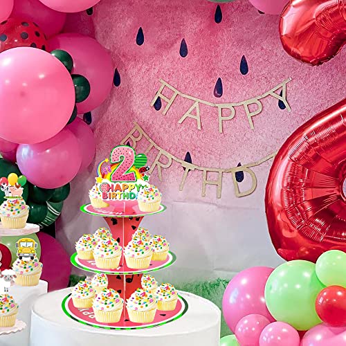 Coco Party Supplies Cupcake Stand, 2nd Second Watermelon Party Favors Cake Stand for Kids Birthday Party Decorations, Kids Melon Birthday Baby Shower Party Supplies