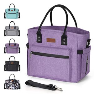 insulated lunch bag for women men,adult lunch box for women with adjustable shoulder strap,portable large lunch tote bag for office work picnic beach,reusable lunch cooler bag