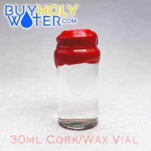 Blessed Holy Water 30ml Red Wax Sealed Cork Vial ✞ The ONLY Authentic & Certified Holy Water ✞ Blessed by Pope Francis Vatican City Import ✞ Baptism Wedding Exorcism Christmas Catholic Prayer GIFT