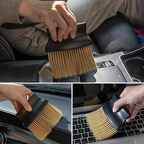 Auto Interior Dust Brush, Car Cleaning Brushes Duster, Soft Bristles Detailing Brush Dusting Tool for Automotive Dashboard, Air Conditioner Vents, Leather, Computer,Scratch Free