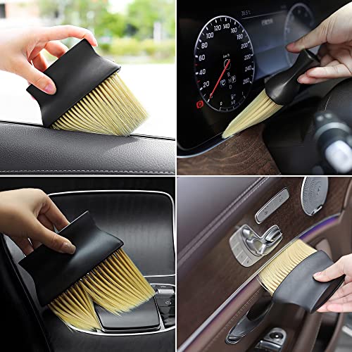 Auto Interior Dust Brush, Car Cleaning Brushes Duster, Soft Bristles Detailing Brush Dusting Tool for Automotive Dashboard, Air Conditioner Vents, Leather, Computer,Scratch Free