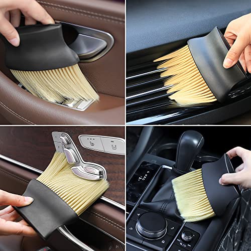 Auto Interior Dust Brush, Car Cleaning Brushes Duster, Soft Bristles Detailing Brush Dusting Tool for Automotive Dashboard, Air Conditioner Vents, Leather, Computer,Scratch Free