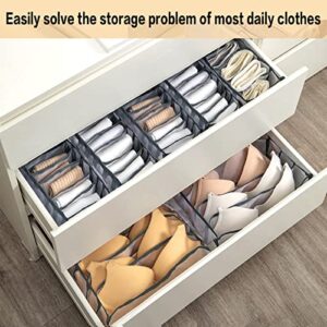 BULFULL 2PCS Wardrobe Clothes Organizer 7 Grids, Washable Clothes Organizer for Folded Clothes, Drawer Dividers for Organizer Jeans Organizer for Closet Pant Organizer