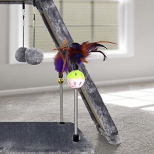 TINWEI Cat Tree with Cat Condo Scratch Post Hammock Hanging Ball