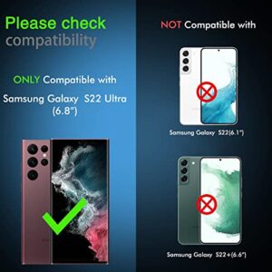 IMBZBK [3+3 Pack for Samsung Galaxy S22 Ultra 5G Screen Protector [Not Glass], 3 Pack Flexible TPU Film with 3 Pack Tempered Glass Camera Lens Protector, Fingerprint Suitable, Case Friendly