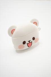 Milk Mocha Bear AirPods Silicone Carrying Shockproof Protective Case Cover - Compatible with Apple AirPods 1 & 2 (Milk)