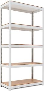 homedant house 5-tier laminated metal shelving unit adjustable storage utility rack heavy duty shelves organization multipurpose shelf kitchen garage pantry closet 1pack