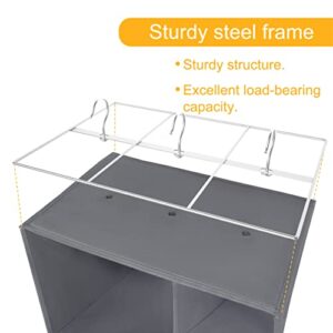 Libeder Shoe Organizer for Closet, 15 Shelf Hanging Closet Storage Shelves - 10 Shoe Rack Organizer and 5 Compartment for Clothes with 6 Side Mesh Pockets for Scarves Socks,Gloves Grey