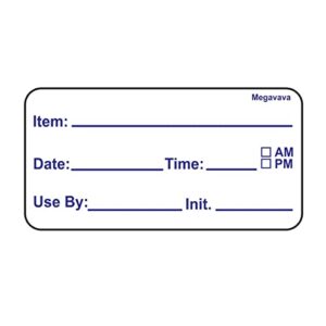 Megavava Food Labels for for Home and Restaurant Use-500 Mason Jar Labels Removable Fridge Freezer Labels for Food Containers Prep - Canning Labels, and Pantry Storage 1x2 inch Size