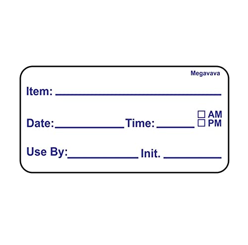 Megavava Food Labels for for Home and Restaurant Use-500 Mason Jar Labels Removable Fridge Freezer Labels for Food Containers Prep - Canning Labels, and Pantry Storage 1x2 inch Size