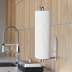 Paper Towel Holder Under Cabinet,Self Adhesive Paper Towel Holders Wall Mount,Stainless Steel No Drilling Paper Towel Rolls Rack for Kitchen,Sink,Bathroom 13 Inch(Silver)