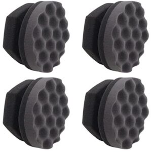 dianrui 4pcs diameter 4.3" black tire shine applicator, hex-grip car detailing foam sponge tool, durabletire dressing applicator pad k-o-019-bk-4