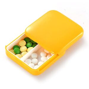 curfair Storage Box Storage Container Convenient Pill Box 2 Grids Waterproof ABS Push-pull Style Storage Organizer Pill Box Moisture Proof for Outdoor Household Supplies-Green