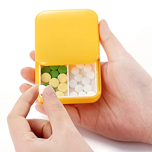 curfair Storage Box Storage Container Convenient Pill Box 2 Grids Waterproof ABS Push-pull Style Storage Organizer Pill Box Moisture Proof for Outdoor Household Supplies-Green