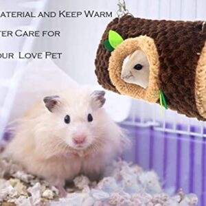 CooShou 2 Pieces Hamster Hammock Hanging Tunnel for Small Animals Hammock Warm Bed House Sleeping Nest Hideout Guinea Pig Hammock Cage for Squirrel Ferret Rat Chincilla