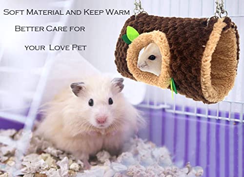 CooShou 2 Pieces Hamster Hammock Hanging Tunnel for Small Animals Hammock Warm Bed House Sleeping Nest Hideout Guinea Pig Hammock Cage for Squirrel Ferret Rat Chincilla