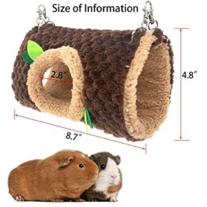 CooShou 2 Pieces Hamster Hammock Hanging Tunnel for Small Animals Hammock Warm Bed House Sleeping Nest Hideout Guinea Pig Hammock Cage for Squirrel Ferret Rat Chincilla