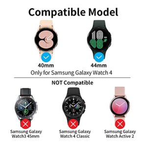 Suoman 4-Pack for Samsung Galaxy Watch 4 44mm Screen Protector + Protector Cover, Tempered Glass Screen + All-Round PC Matte Protector Case Set for Galaxy Watch 4 44mm (Black + Black)