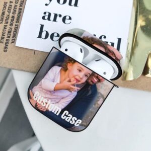 Personalized Airpod Case for Apple AirPods 1 & 2 Gerneration with Keychain, Custom Airpods Case Cover with Your Name & Photo for Men and Women