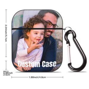 Personalized Airpod Case for Apple AirPods 1 & 2 Gerneration with Keychain, Custom Airpods Case Cover with Your Name & Photo for Men and Women