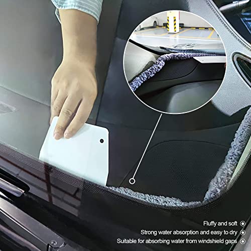 EHDIS Window Tint Tool Car Wash Water Absorbed Drying Rope Car Cleaning Water Absorbent Strip Rear Windshield Glass Gap Microfiber Cloth Drying Tool House Auto Detailing Wash-3 Meters Length