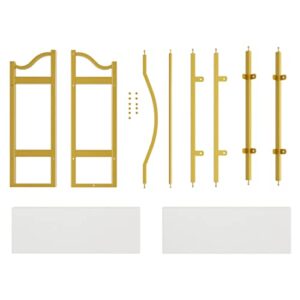 DR.IRON Gold Wall Bathroom Shelves with Towel Holder,Floating Bathroom Shelves Towel Rack for Bathroom Storage (2-Tier) (Gold Bracket & White Shelves)