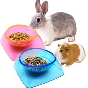 Hamster Food Bowl Plastic Guinea Pig Water Dish Prevent Knocking Over and Food Splashing Small Animal Feeding Bowl Double Use Container for Hamster Gerbil Chinchilla Ferret Hedgehog