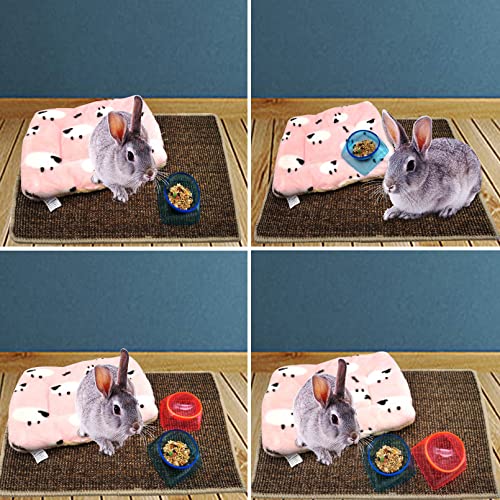 Hamster Food Bowl Plastic Guinea Pig Water Dish Prevent Knocking Over and Food Splashing Small Animal Feeding Bowl Double Use Container for Hamster Gerbil Chinchilla Ferret Hedgehog