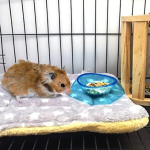 Hamster Food Bowl Plastic Guinea Pig Water Dish Prevent Knocking Over and Food Splashing Small Animal Feeding Bowl Double Use Container for Hamster Gerbil Chinchilla Ferret Hedgehog