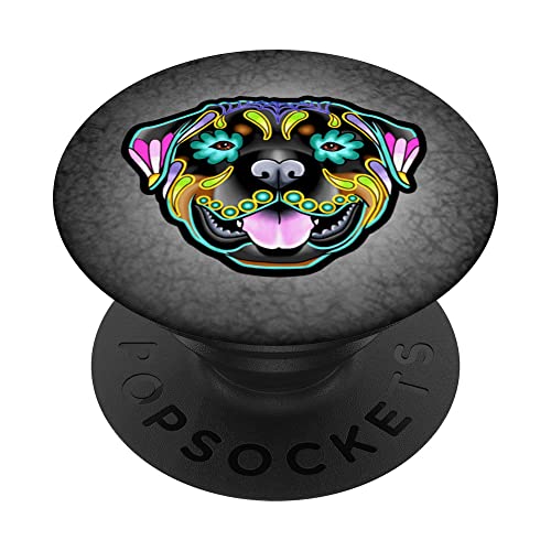 Rottweiler - Day of the Dead Sugar Skull Dog PopSockets Swappable PopGrip