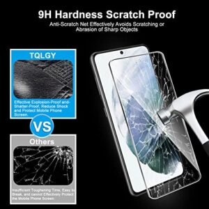 TQLGY 3 Pack Screen Protector for Samsung Galaxy S21 FE with 3 Pack Camera Lens Protector, 9H Tempered Glass Film, Bubble Free - Anti-Scratch - Easy Installation, 6.4-inch